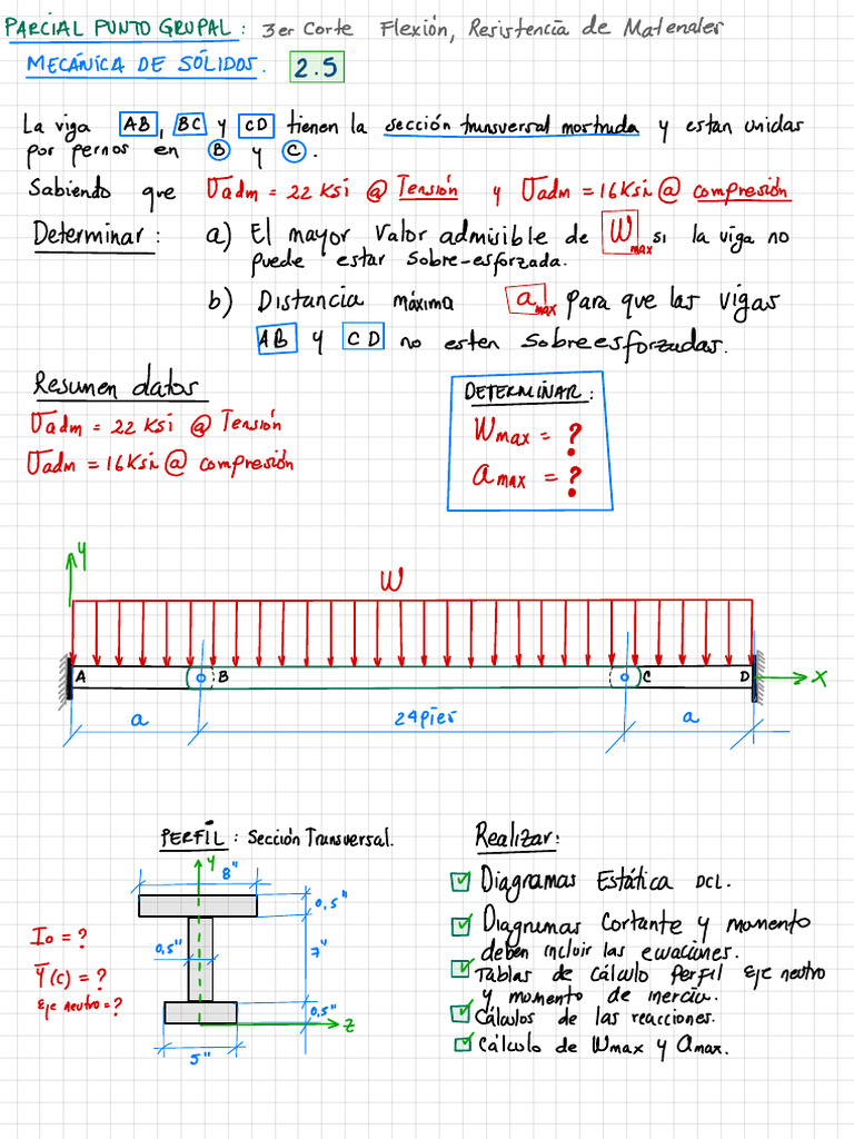 Ejercicio Flexión | PDF | Viga (Estructura) | Elementos arquitectónicos