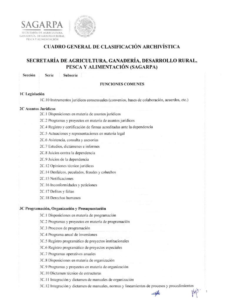 Cuadro General de Clasificación Archivistica | PDF