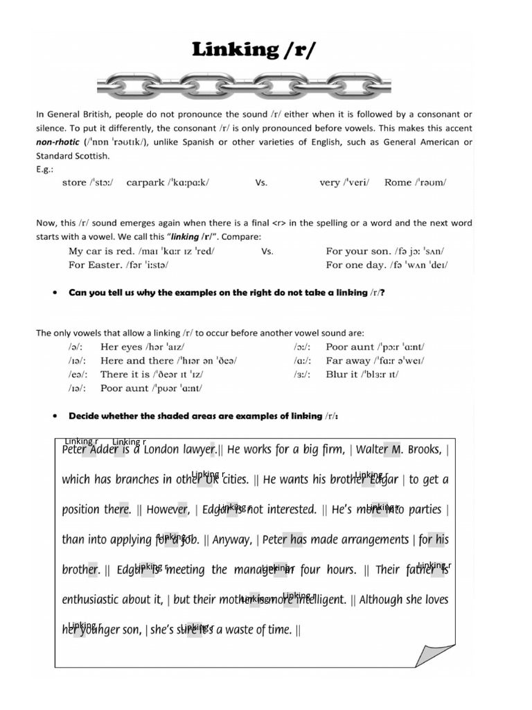 LINKING r Phonetic and Phonology | PDF