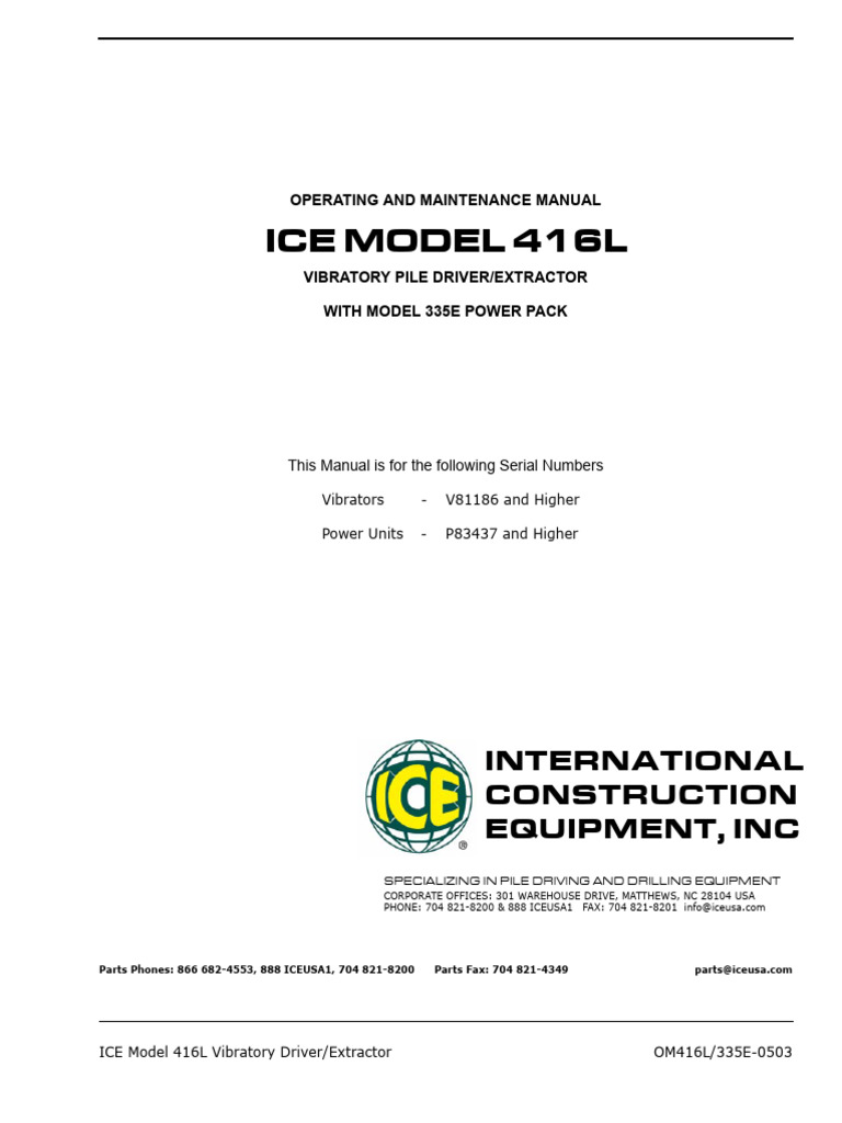 ICE Model 416L With 335E | PDF