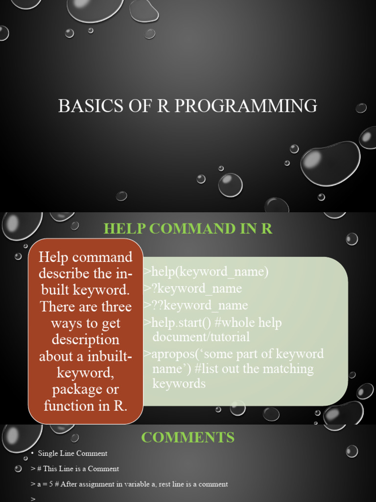 P2 - Basics of R Programming | PDF | Data Type | Mathematical Logic