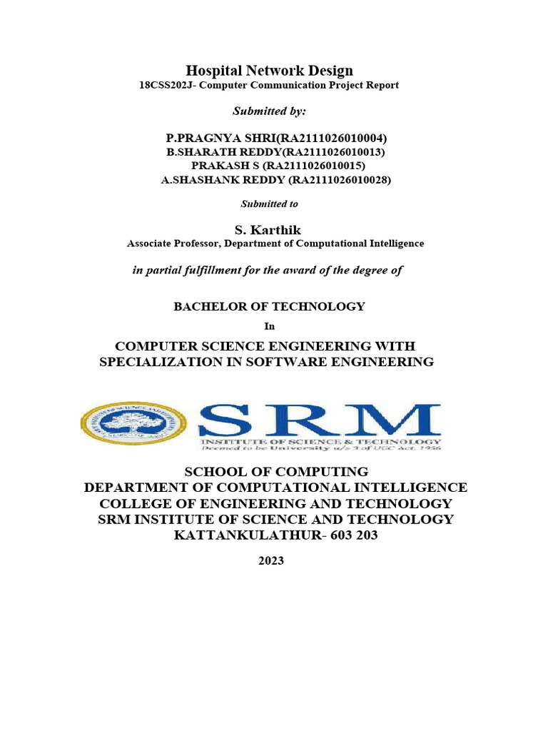 Hospital Network Design CC PDF | PDF | Computer Network | Ip Address