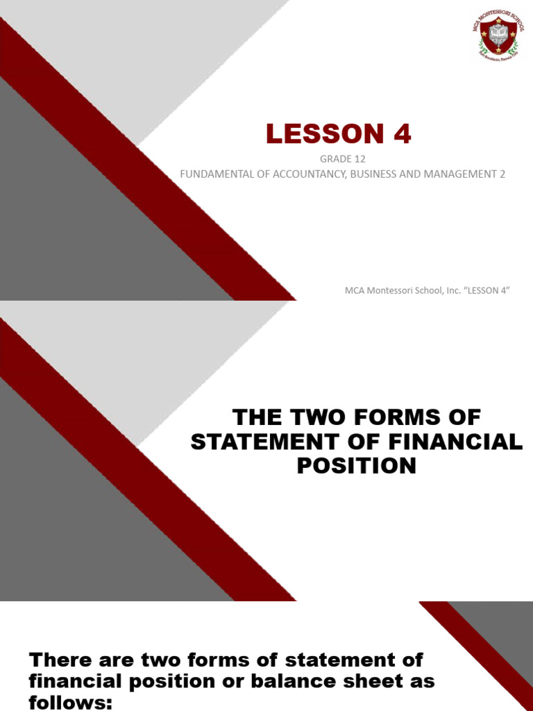 Financial Position Statement Forms Explained | PDF | Balance Sheet ...