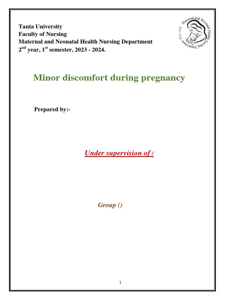 Minor Discomfort During Pregnancy | PDF