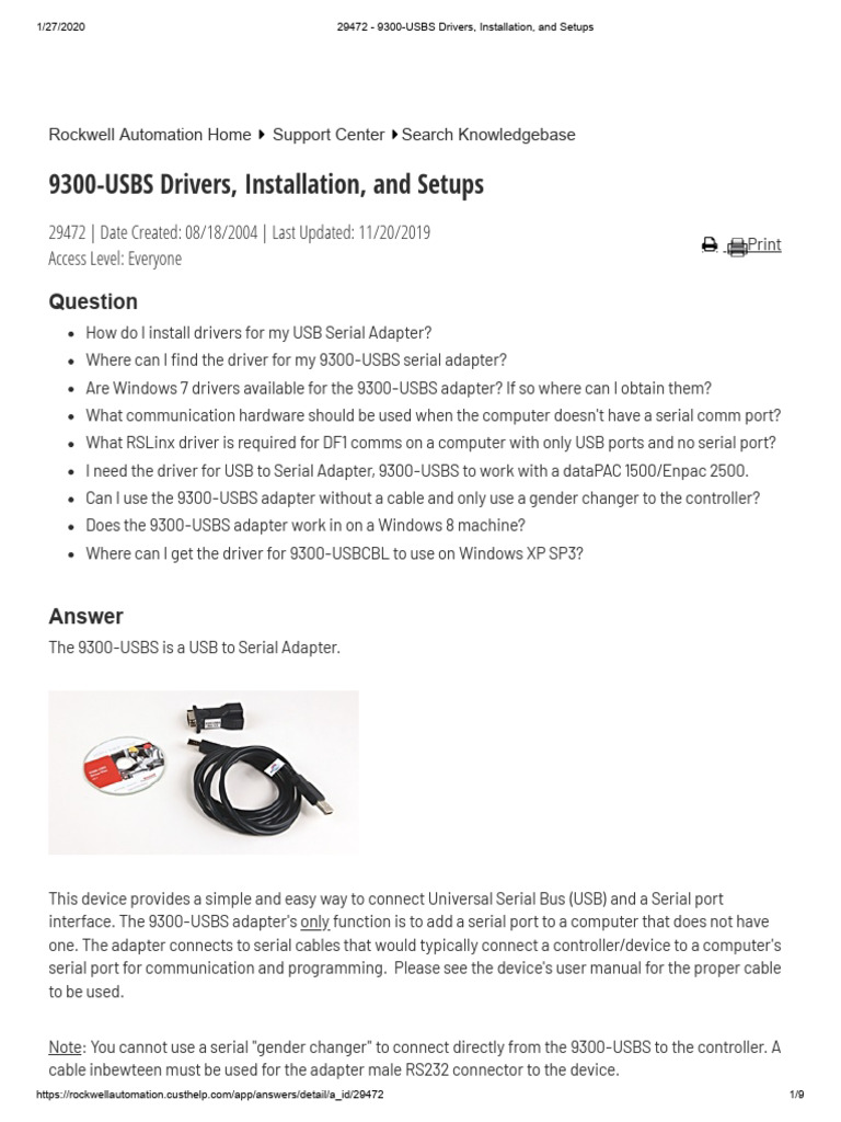 9300-USBS Drivers, Installation, and Setups | PDF | Device Driver | Usb