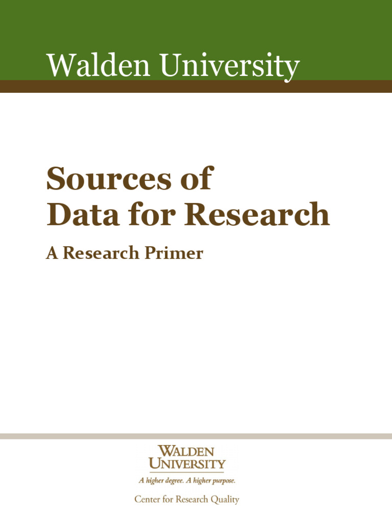 Sources of Data Primer | Download Free PDF | Data | Methodology