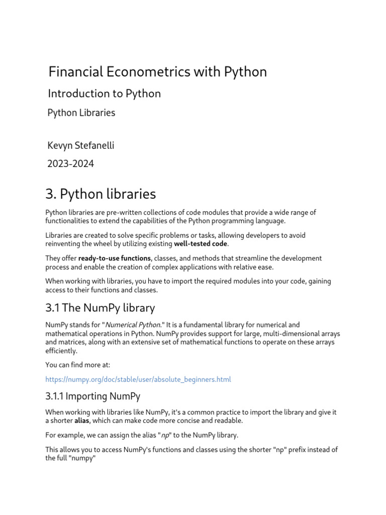 3 Introtopython Pythonlibraries Pdf Standard Deviation Matrix Mathematics