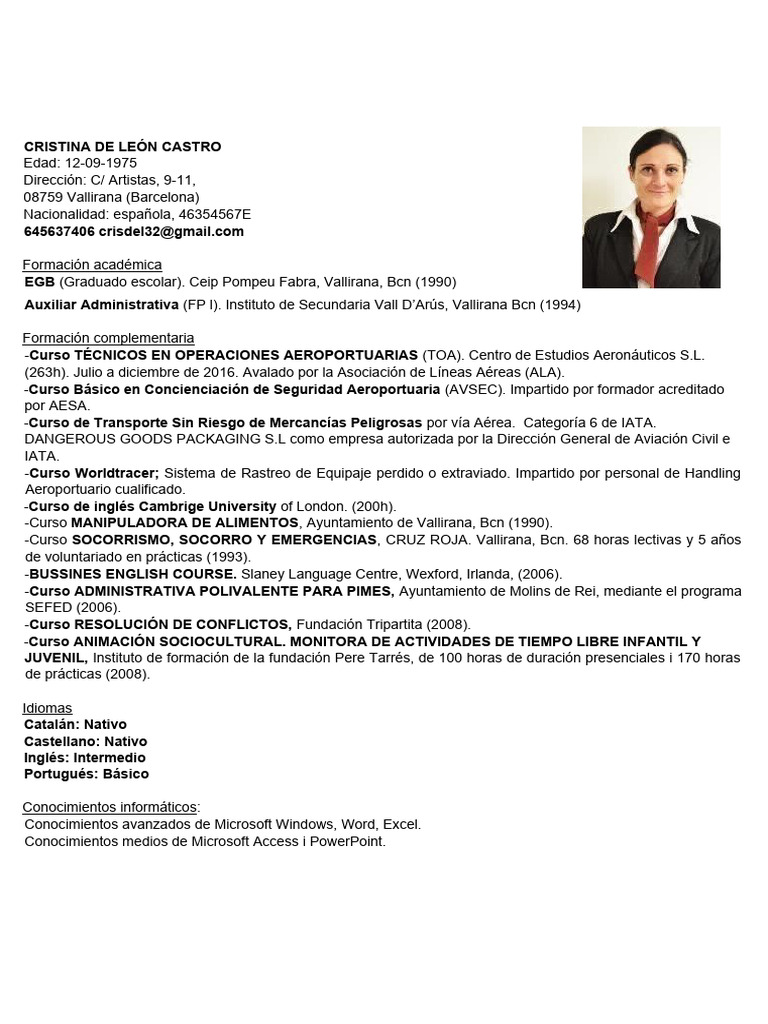 Curriculum Cris 1 | Descargar gratis PDF | Aviación | Transporte
