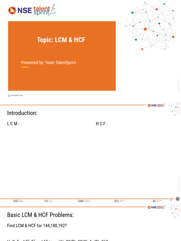 LCM HCF Presentation | PDF | Discrete Mathematics | Mathematics