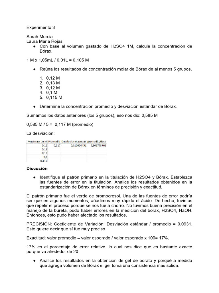 Experimento 3 | PDF | Química | Valoración