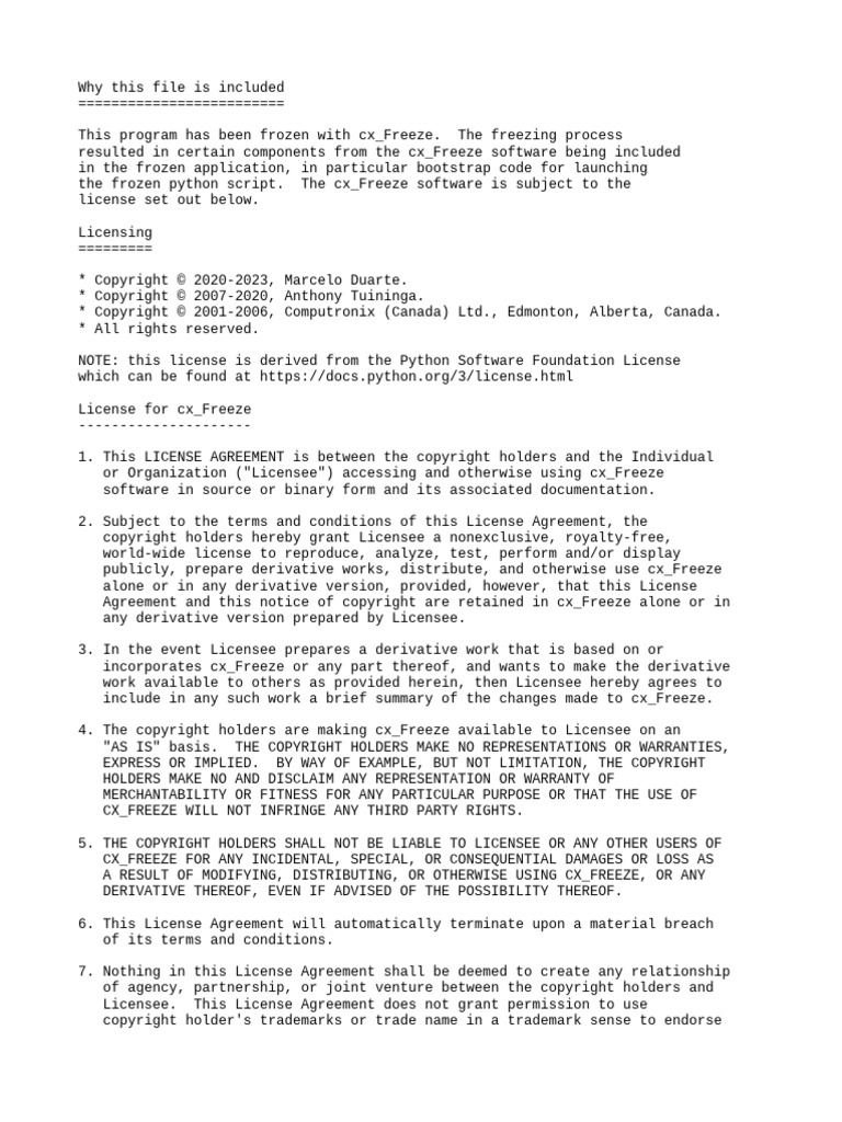 Frozen Application License | PDF | License | Copyright