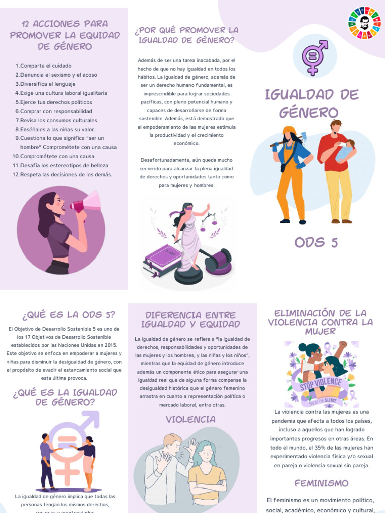 Folleto de La Igualdad de Género | PDF | Estudios de género | Igualdad ...