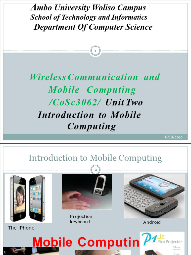 Introduction to Mobile Computing Overview | PDF | Mobile Device ...
