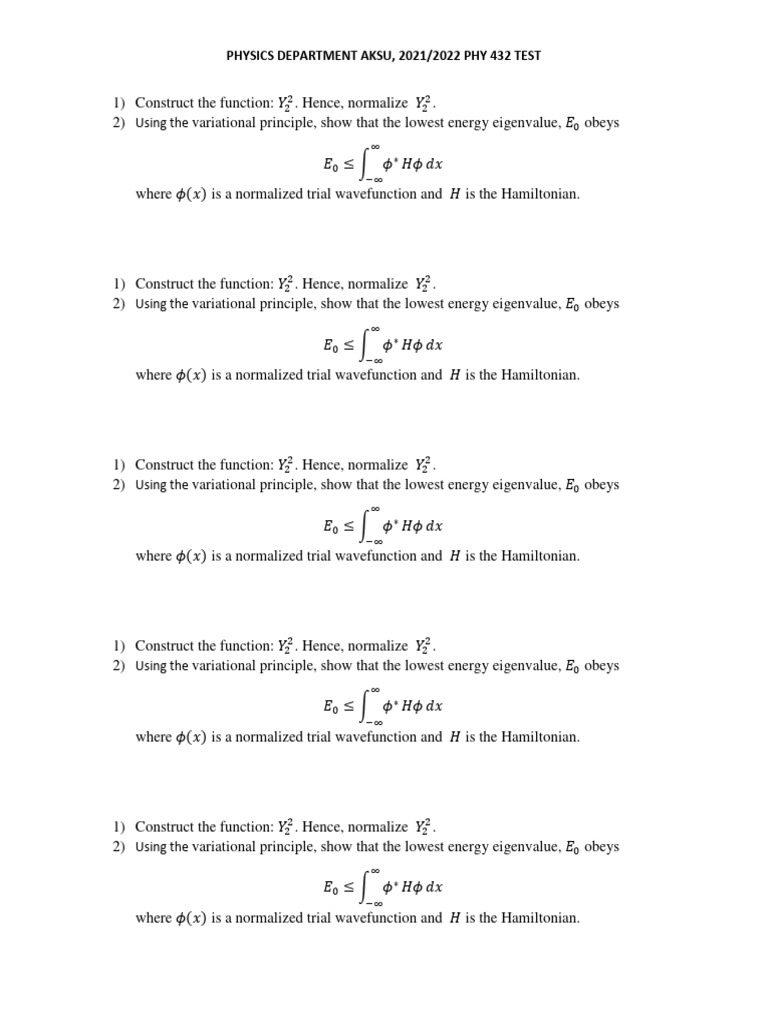 (2022) - Phy 432 Test | PDF