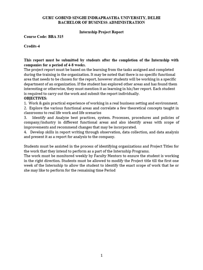 Final Guideliness For BBA Project Report | PDF | Customer Relationship ...