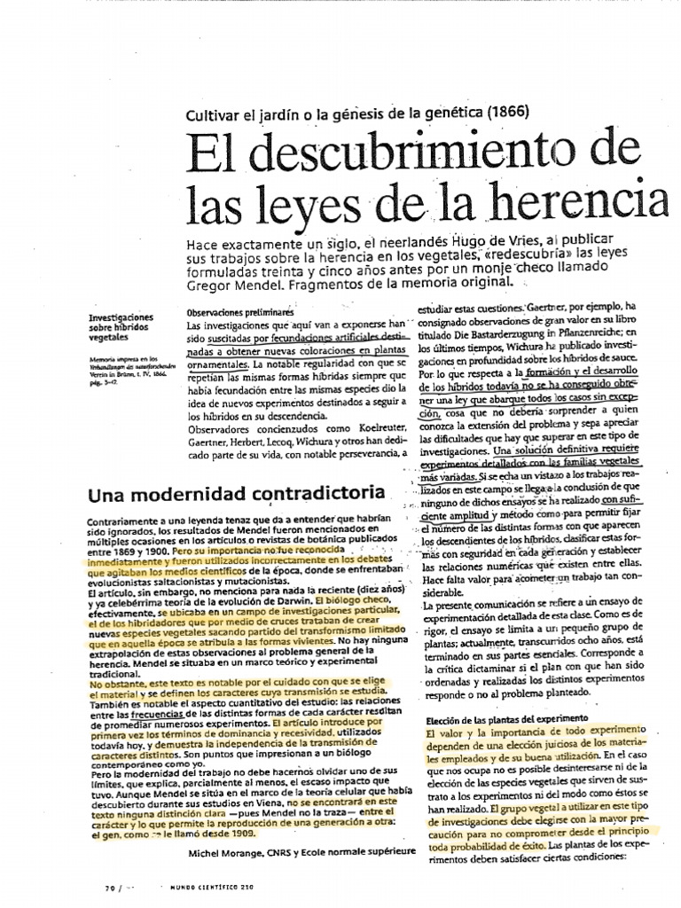 Lectura Gen Mendeliana | PDF