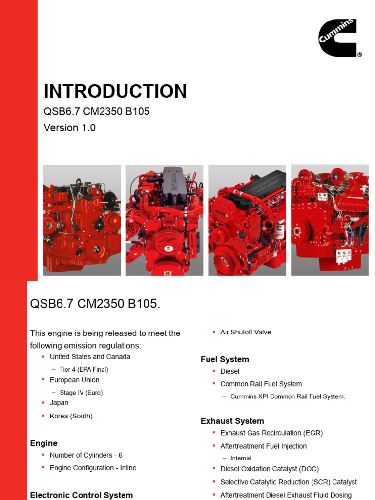 1 - Introduction - QSB6.7 CM2350 B105 | PDF | Diesel Engine | Engines