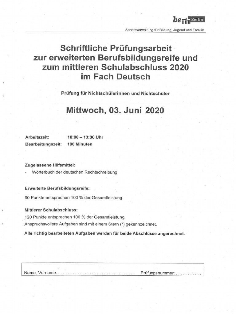Deutsch MSA 2020 | PDF