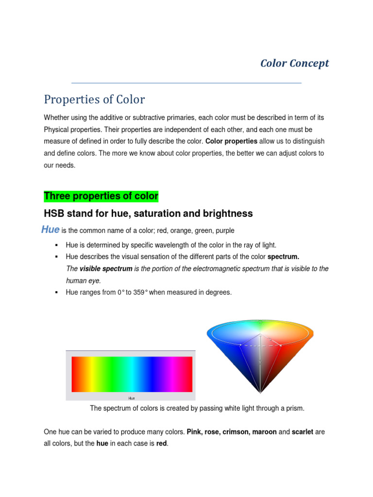 Lesson 3 Properties of Color | PDF | Color | Hue