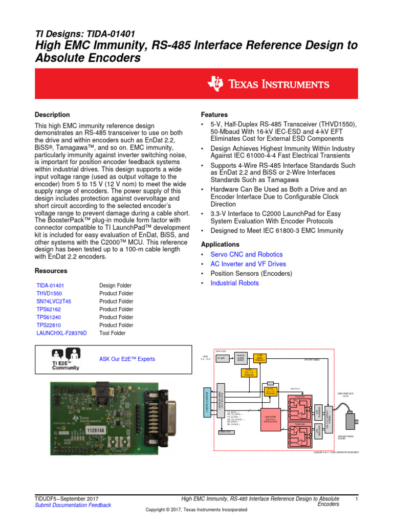 High EMC Immunity, RS 485 Interface Reference Design To Absolute | PDF ...