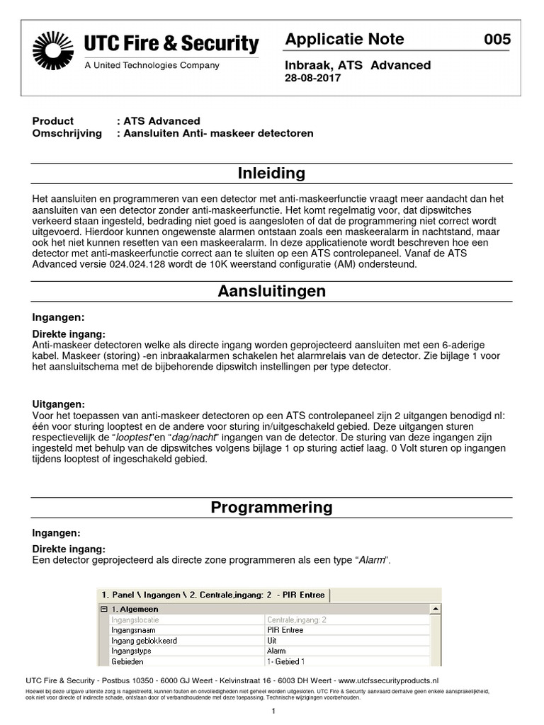 005_Aansluiten Anti-mask detectoren | PDF