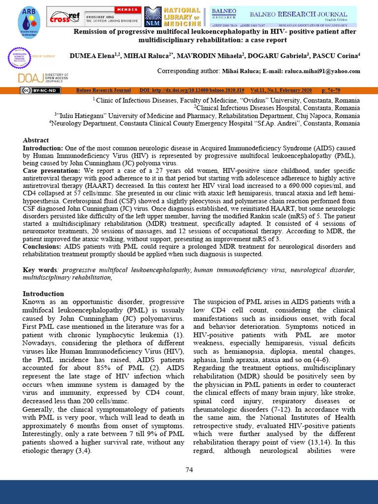 Balneo 319 | PDF | Management Of Hiv/Aids | Hiv/Aids