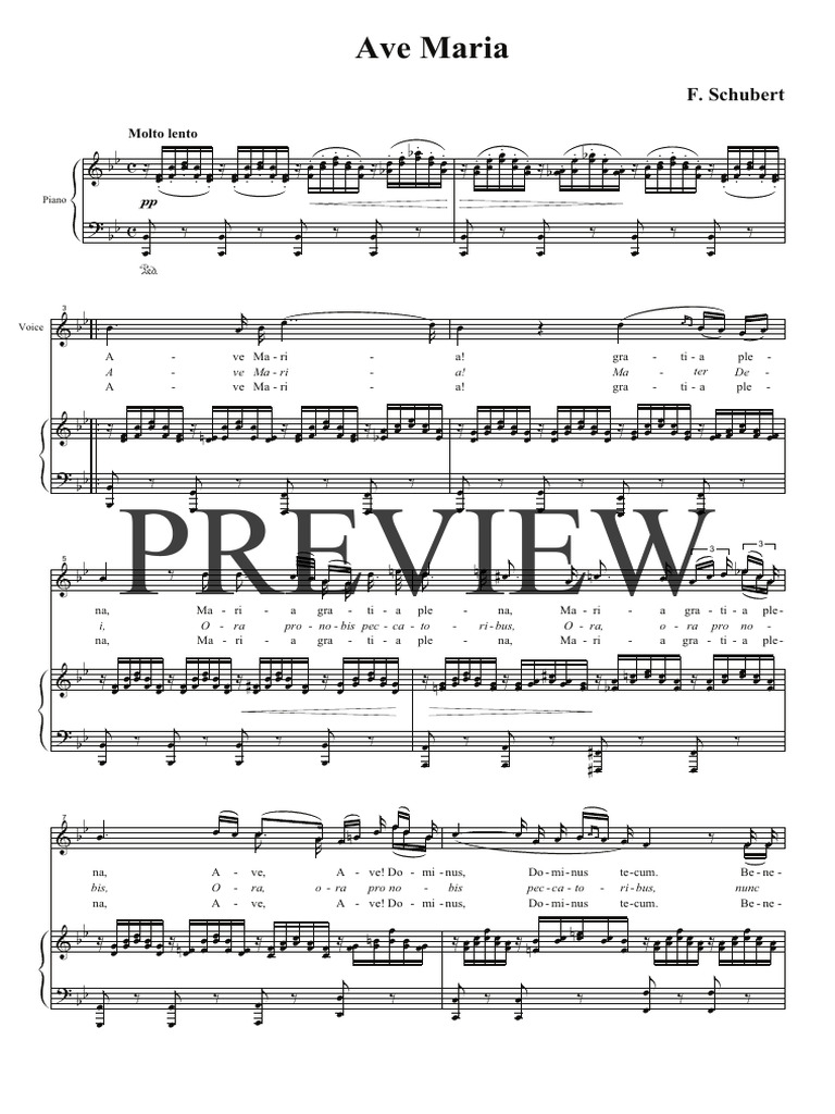 Schubert's Ave Maria Score | PDF | Franz Schubert | Music