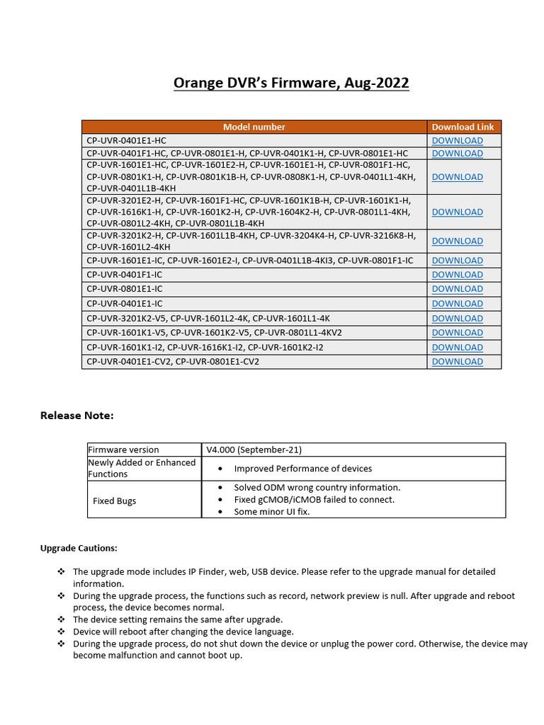 Orange DVR Firmware 0822 | PDF | Booting | Computer Networking
