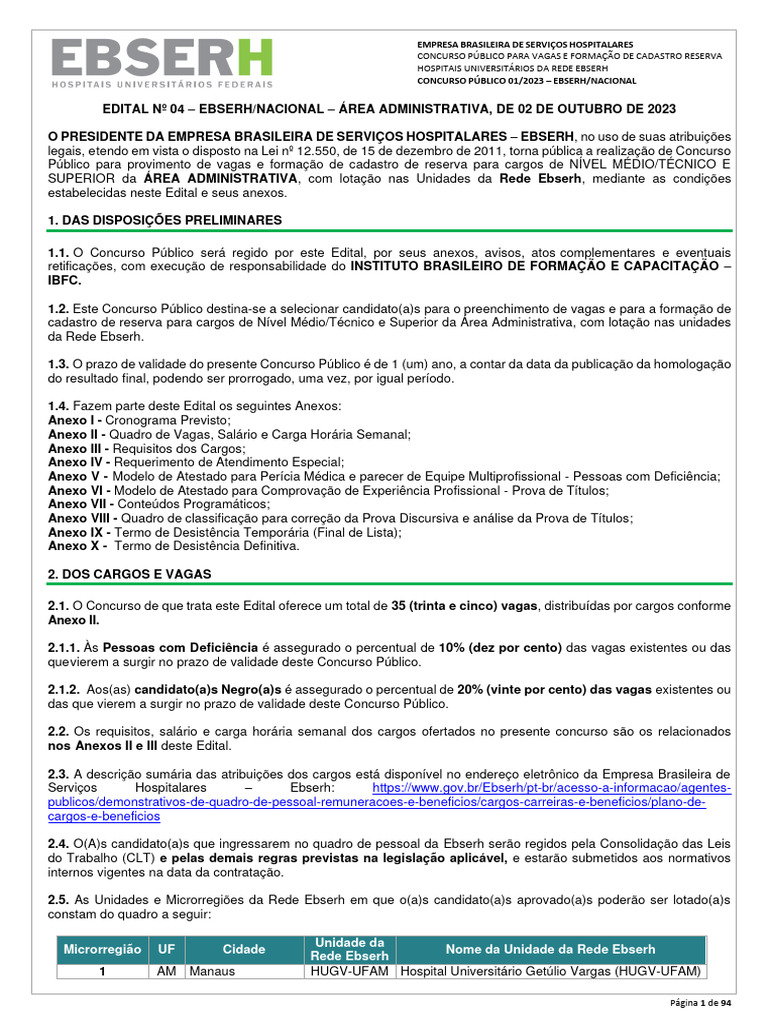 Humap - Área Administrativa, de 02 de Outubro de 2023 | PDF
