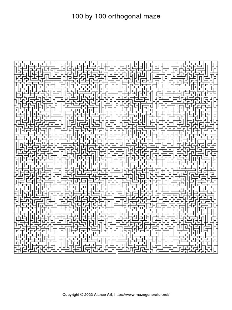 100x100 Orthogonal Maze Solution | PDF