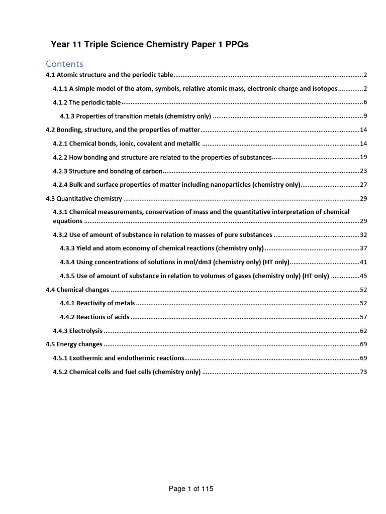 Triple Paper 1 Revision Pack | PDF | Chemistry | Chemical Bond