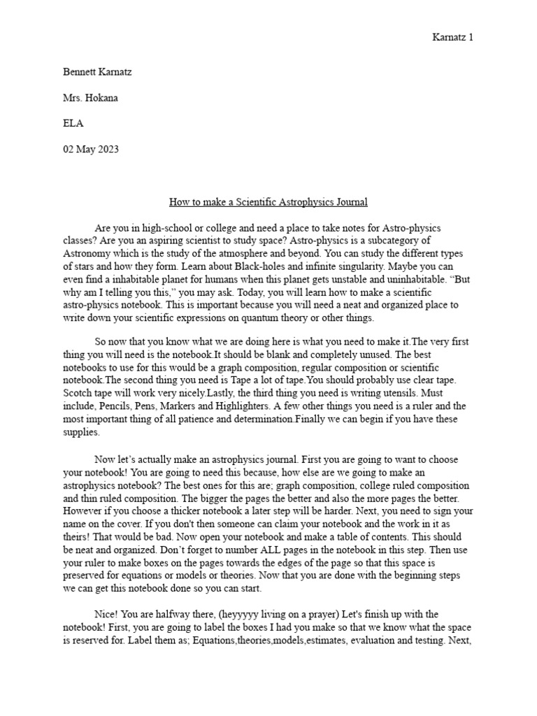 Report - How To Project | PDF | Astrophysics | Notebook