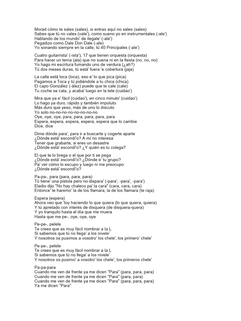 Morad: Letra y Análisis de "Pelele" | PDF