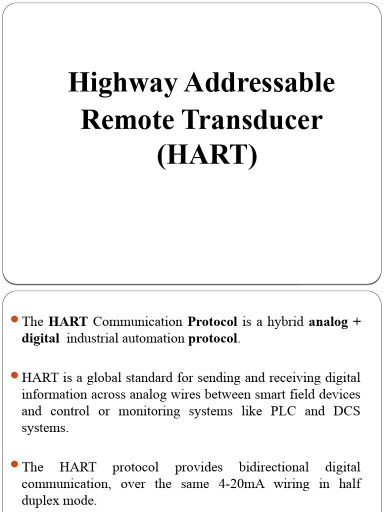 Highway Addressable Remote Transducer (HART) | PDF | Computer Network ...