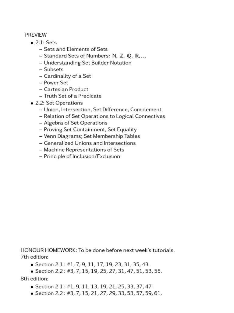MATH2080 Lecture7 Sections 2p1 2p2 Sets and Set Operations | PDF | Set (Mathematics) | Abstract ...