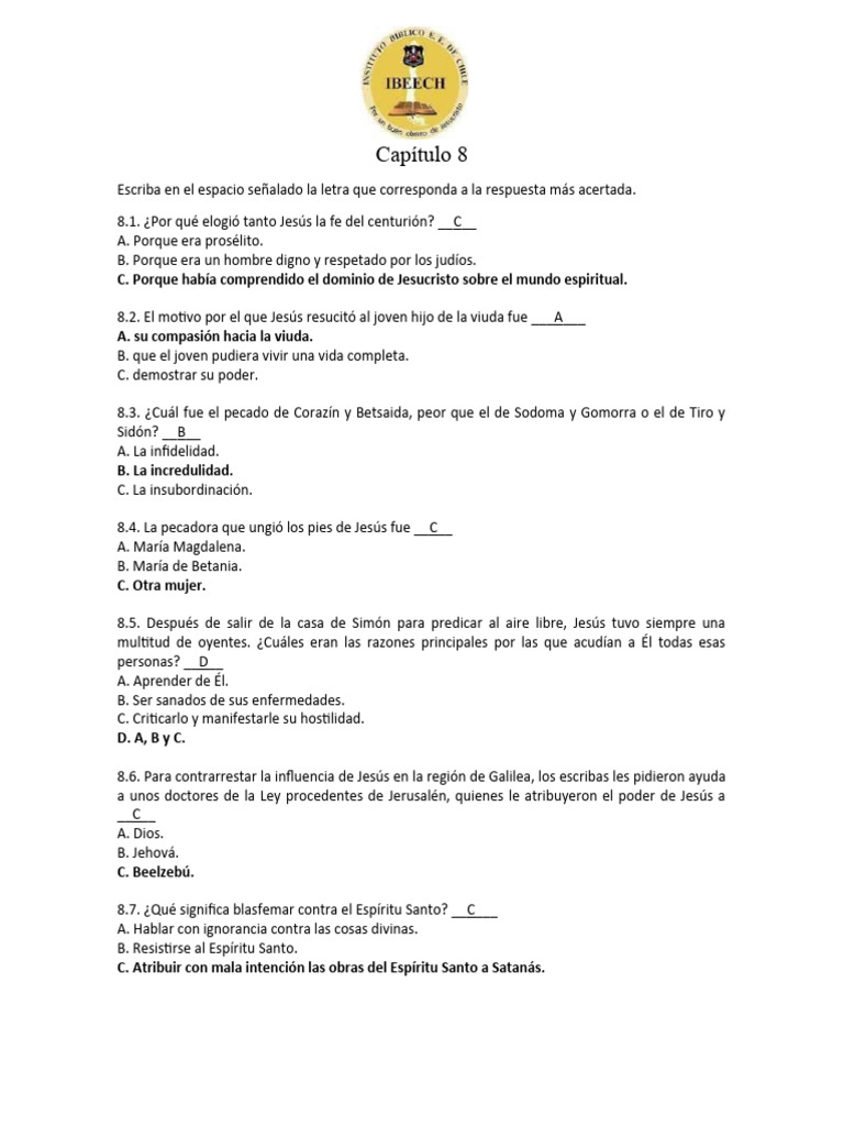 Capítulo 8 y 9 | PDF | Jesús | espíritu Santo