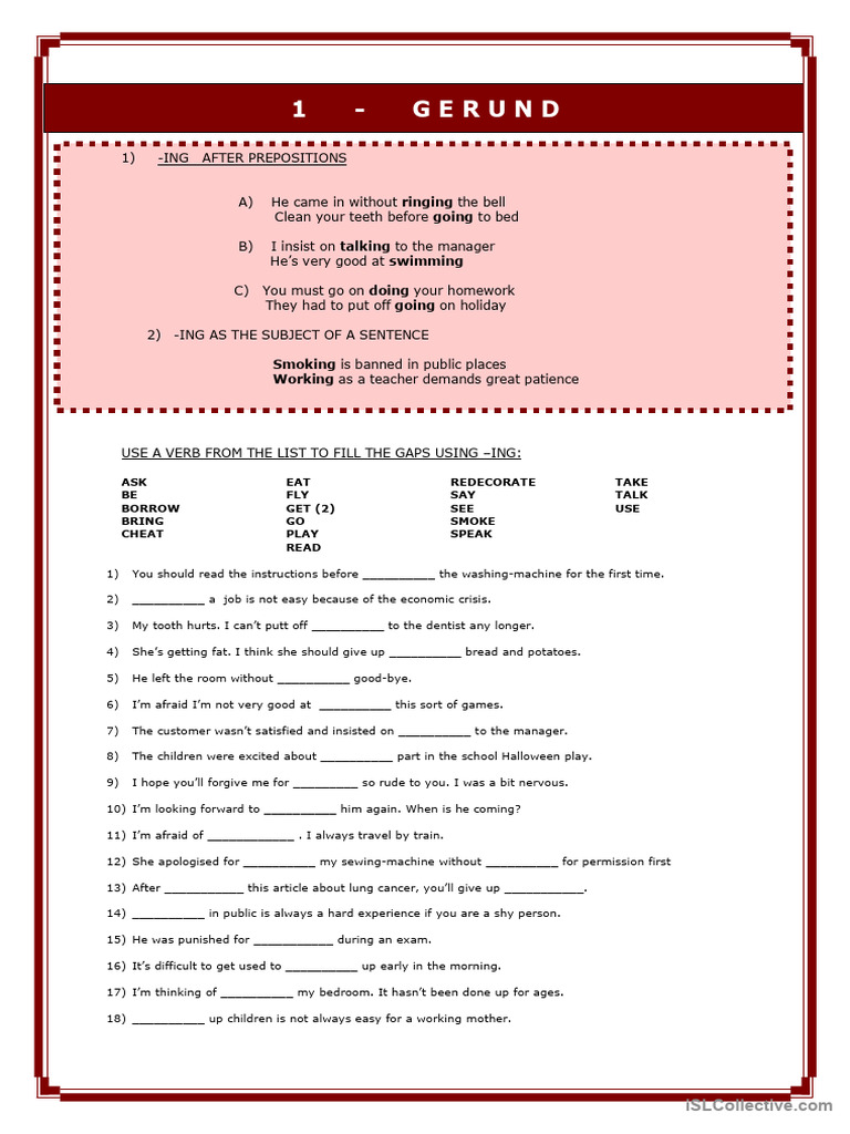 Gerund 1 | PDF | Linguistic Typology | Grammar