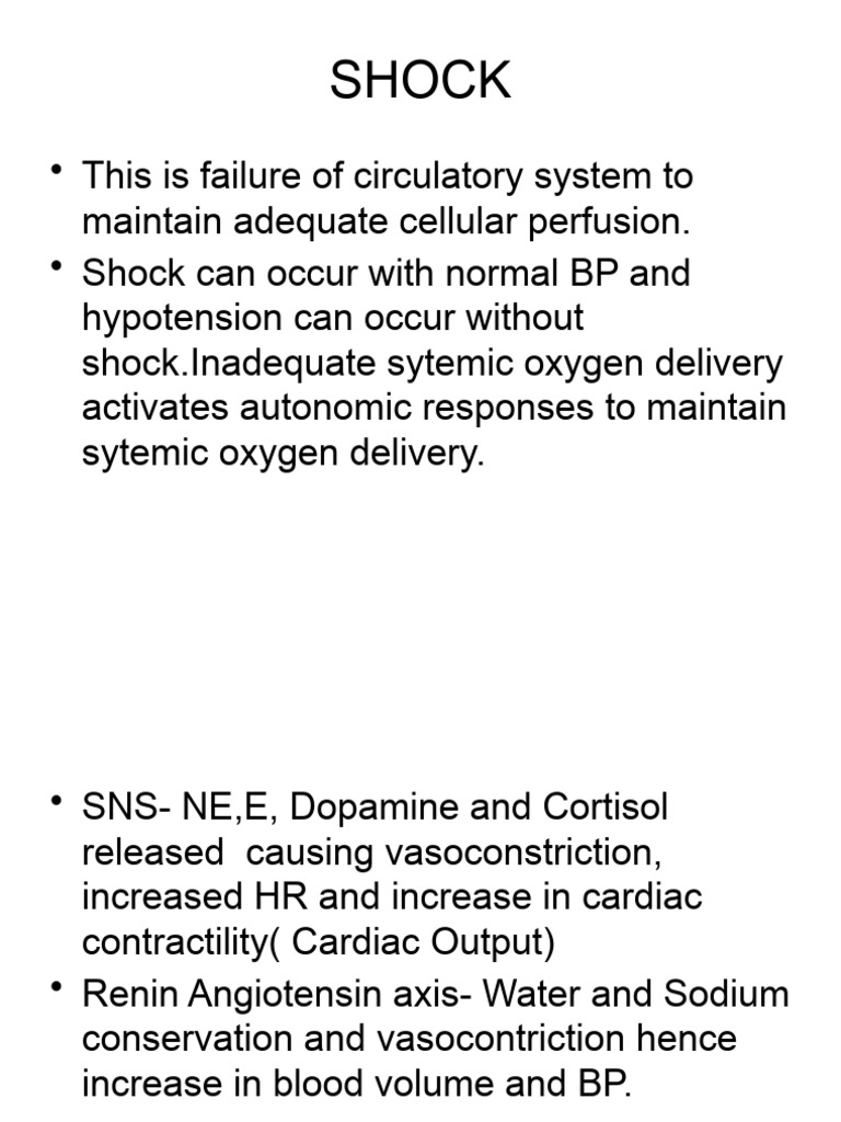 Shock | PDF | Shock (Circulatory) | Vasodilation