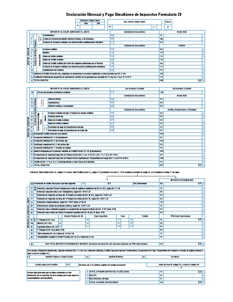 Formulario_29 | Impuestos | Finanzas del gobierno