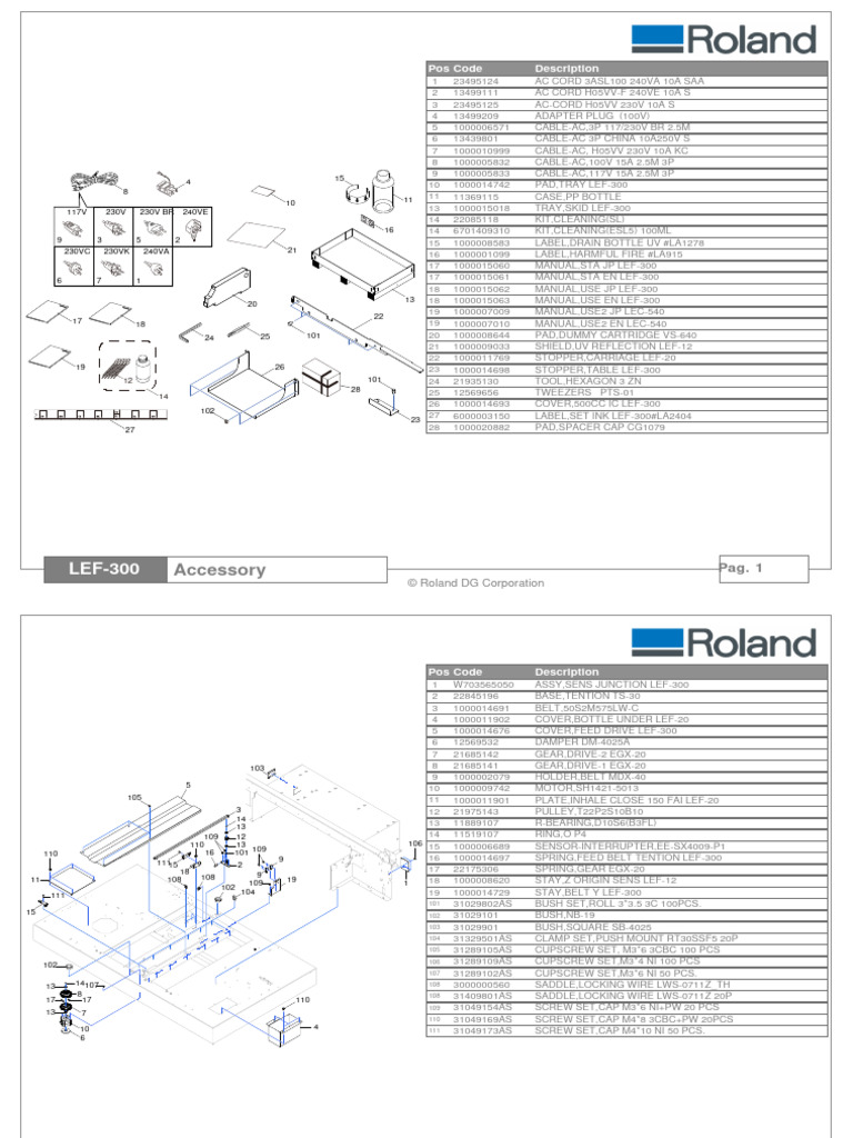 LEF-300 Parts Catalog Overview | PDF | Belt (Mechanical) | Tools