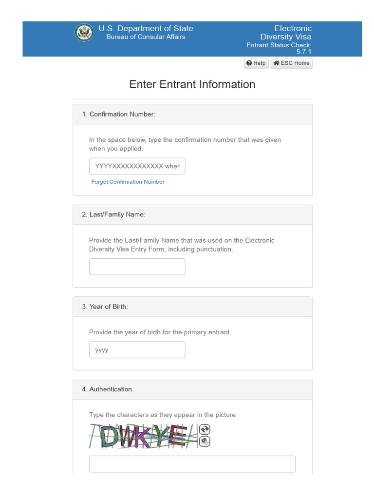 DV Lottery Entrant Status Check Guide | PDF | Social Science | Law