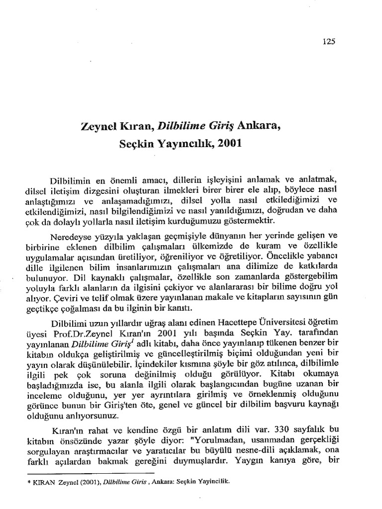 Zeynel K - Ran, Dilbilime Giri - , Ankara, Se - Kin Yay - NC - L - K, 2001 (#12300) - 11390 | PDF