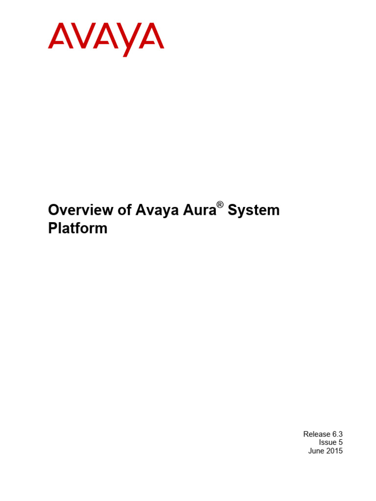 Overview Of Avaya Aura System Platform Pdf Computer Network 8724