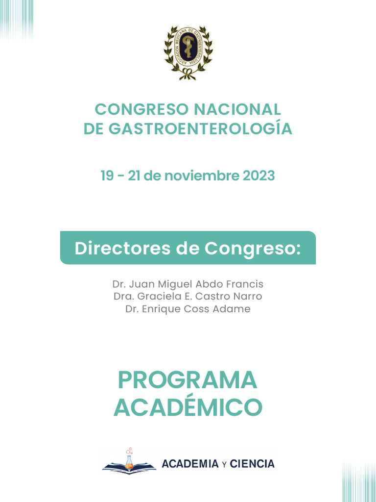 Congreso Nacional de Gastroenterología 2023 | PDF | Síndrome del ...