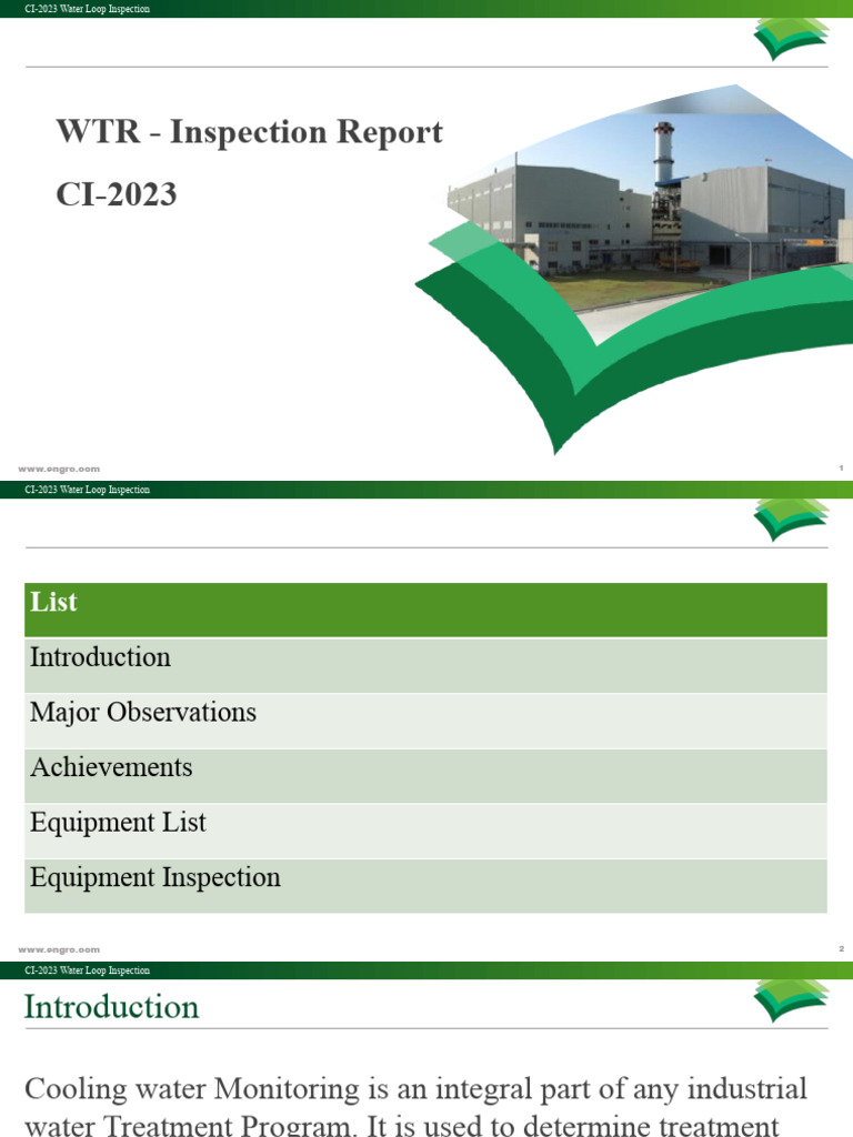 CI-2023 Water Loop Inspection Summary | PDF | Heat Exchanger | Corrosion