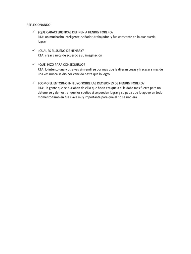 Reflexion Henry Forero | PDF