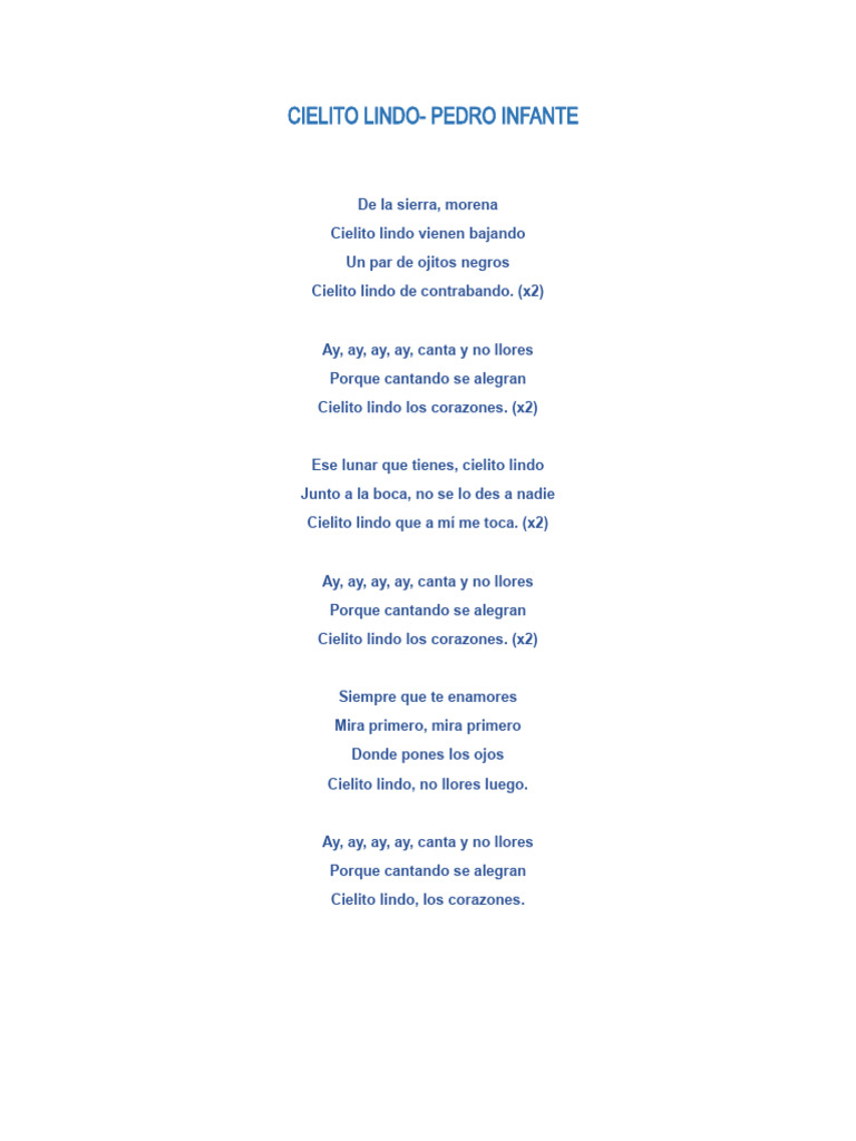 Cielito Lindo Historia | PDF