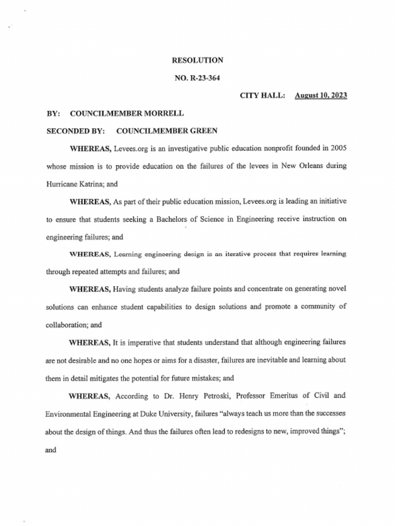 New Orleans City Council, JP Morrell, Council Member at Large | PDF