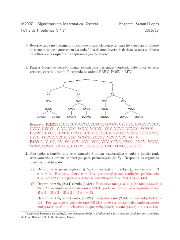 Folha 3 | PDF | Algoritmos | Conjunto (Matemática)