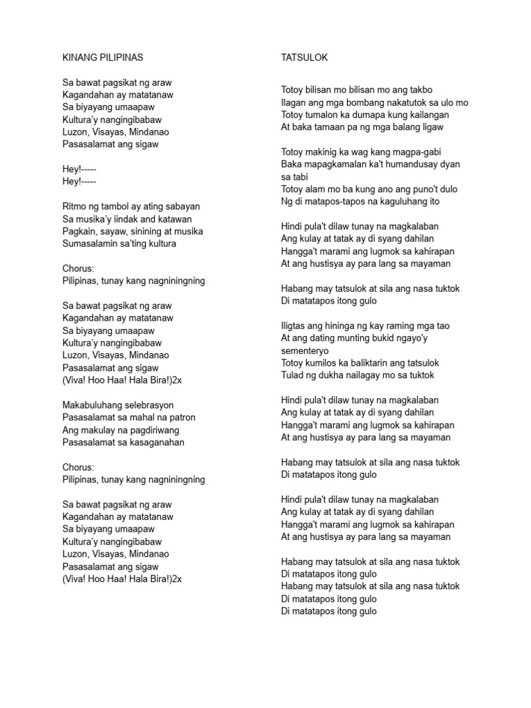 Sayawit Lyrics 1 | PDF